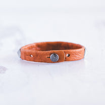 Pyramid Studded Genuine Leather Rockstar Bracelet | Giving Bracelets