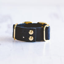 Fancy Cuff Leather Bracelet With Gold Buckles | Giving Bracelets