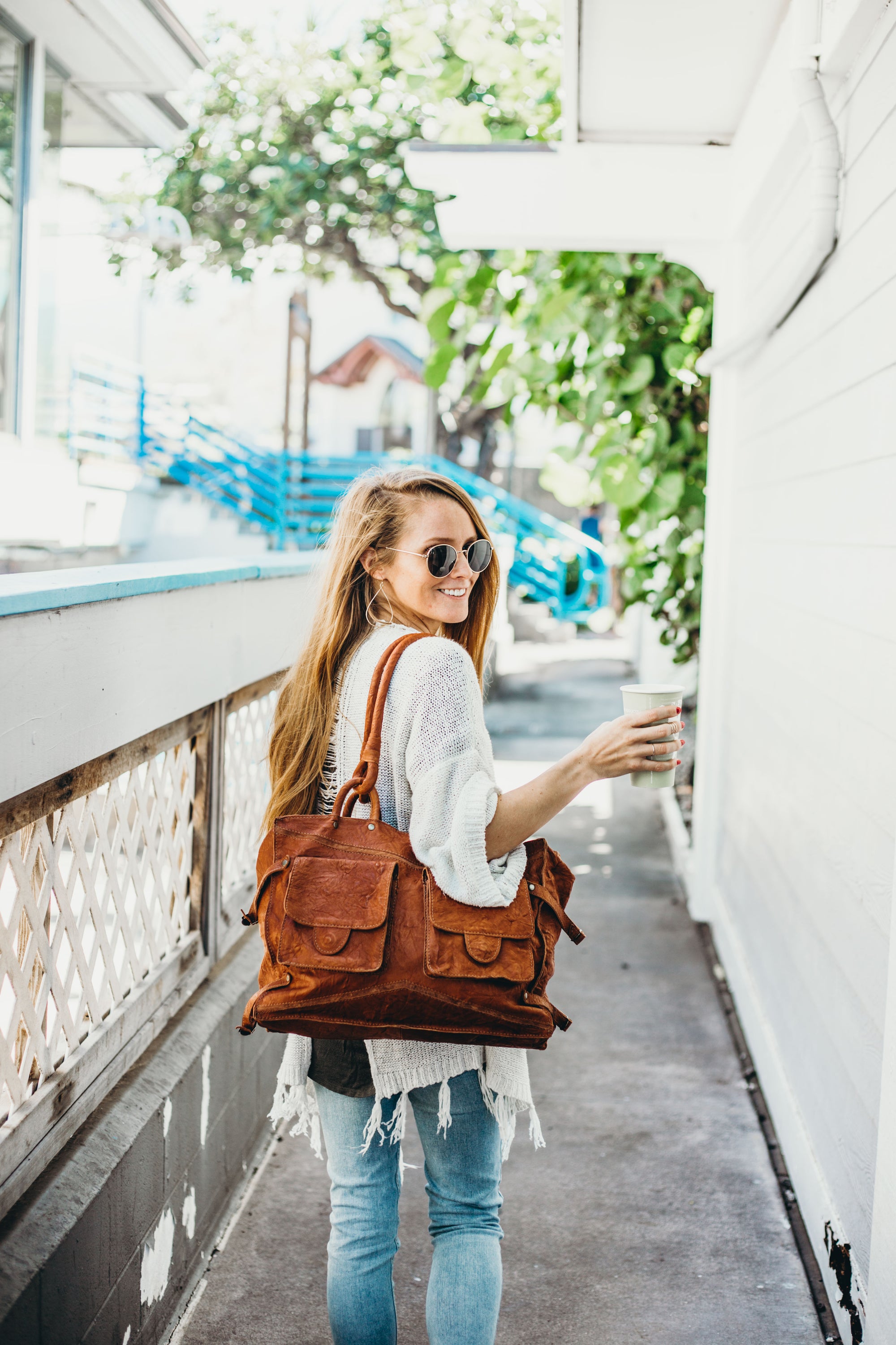 Large Handmade Lambskin Leather Prosperity Handbag | Giving Bracelets
