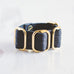 Fancy Cuff Leather Bracelet With Gold Buckles | Giving Bracelets