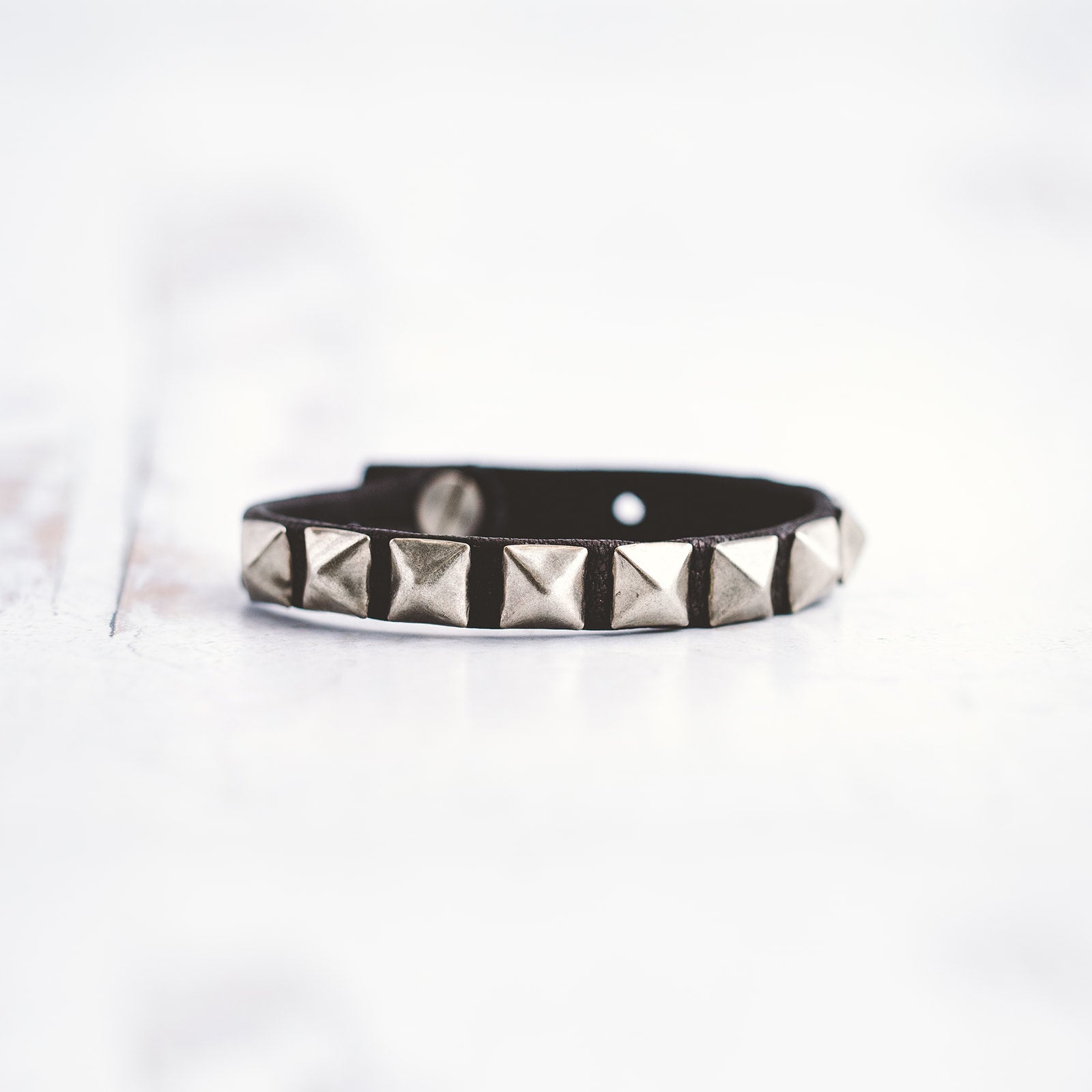 Pyramid Studded Genuine Leather Rockstar Bracelet | Giving Bracelets